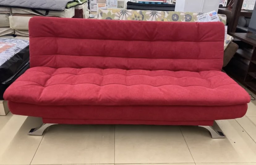 Sofa Bed Informa Neo Audrey Merah Red, Perabotan Rumah di Carousell