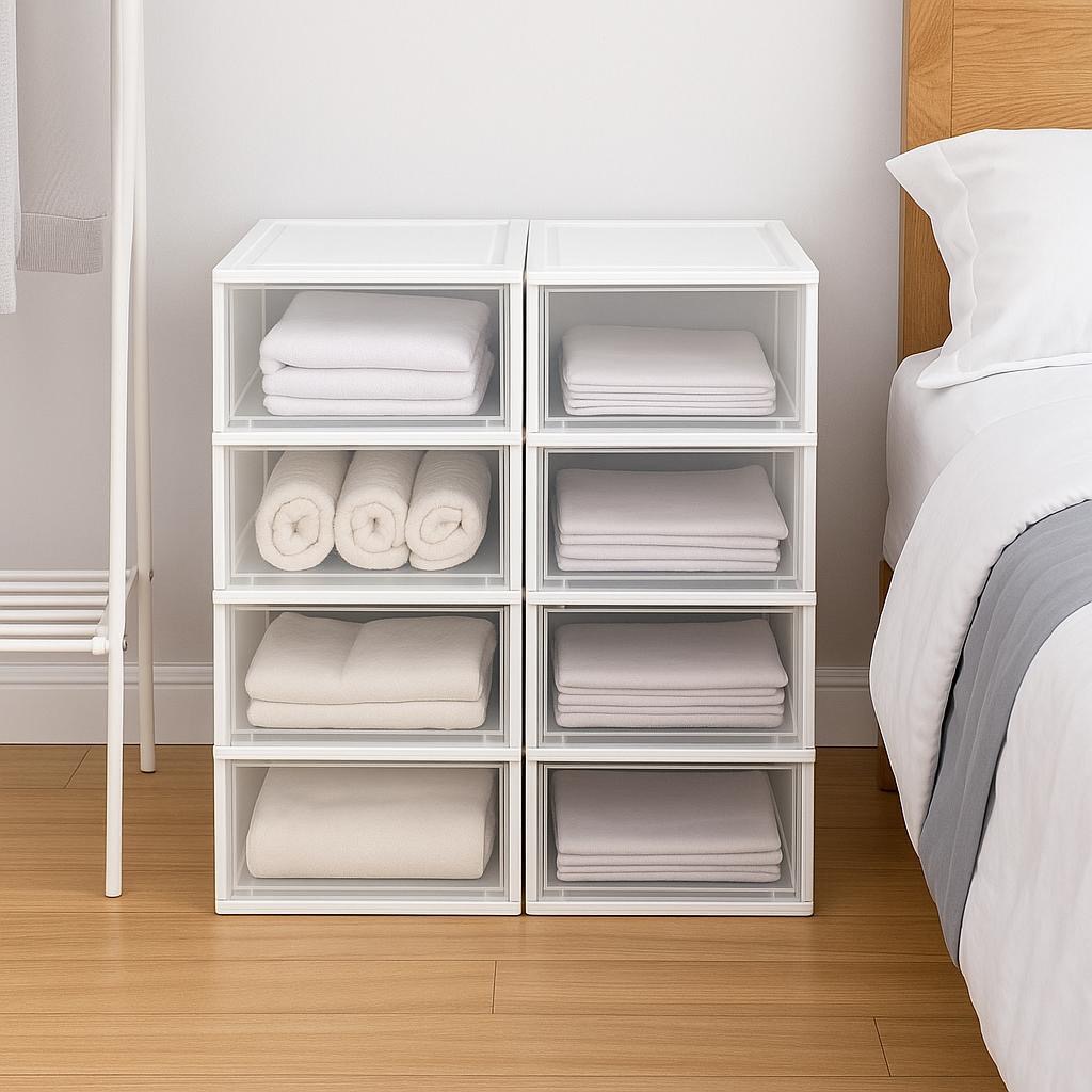 Storage Drawer Organizer Unit | Stackable Drawer Cabinet White ...