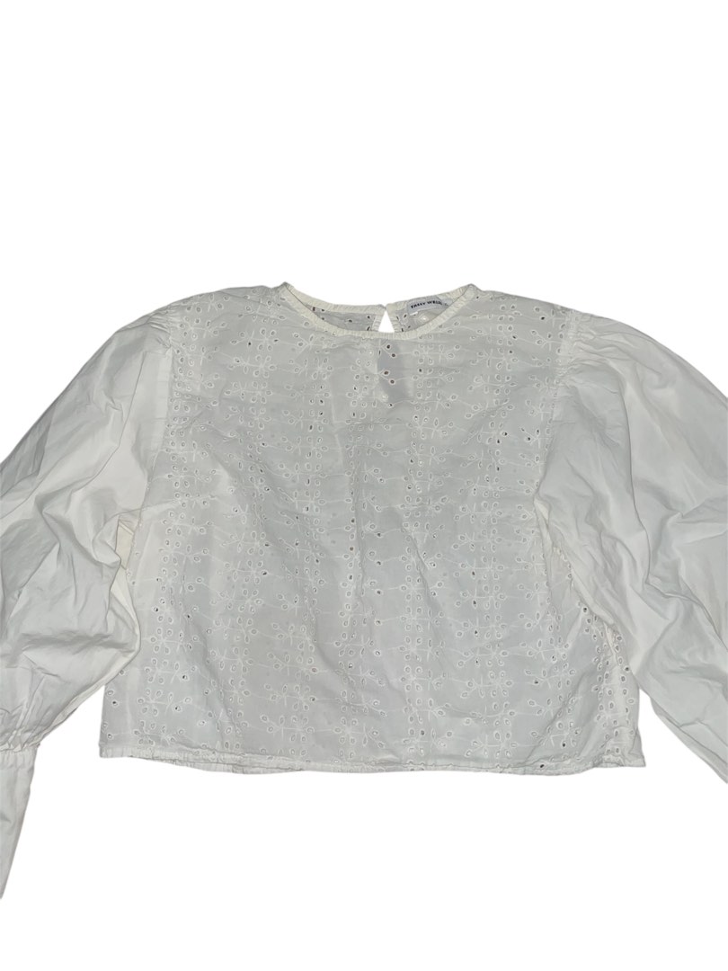 Tally Weiji Eyelet Puff Long Sleeve, Women's Fashion, Tops, Longsleeves ...