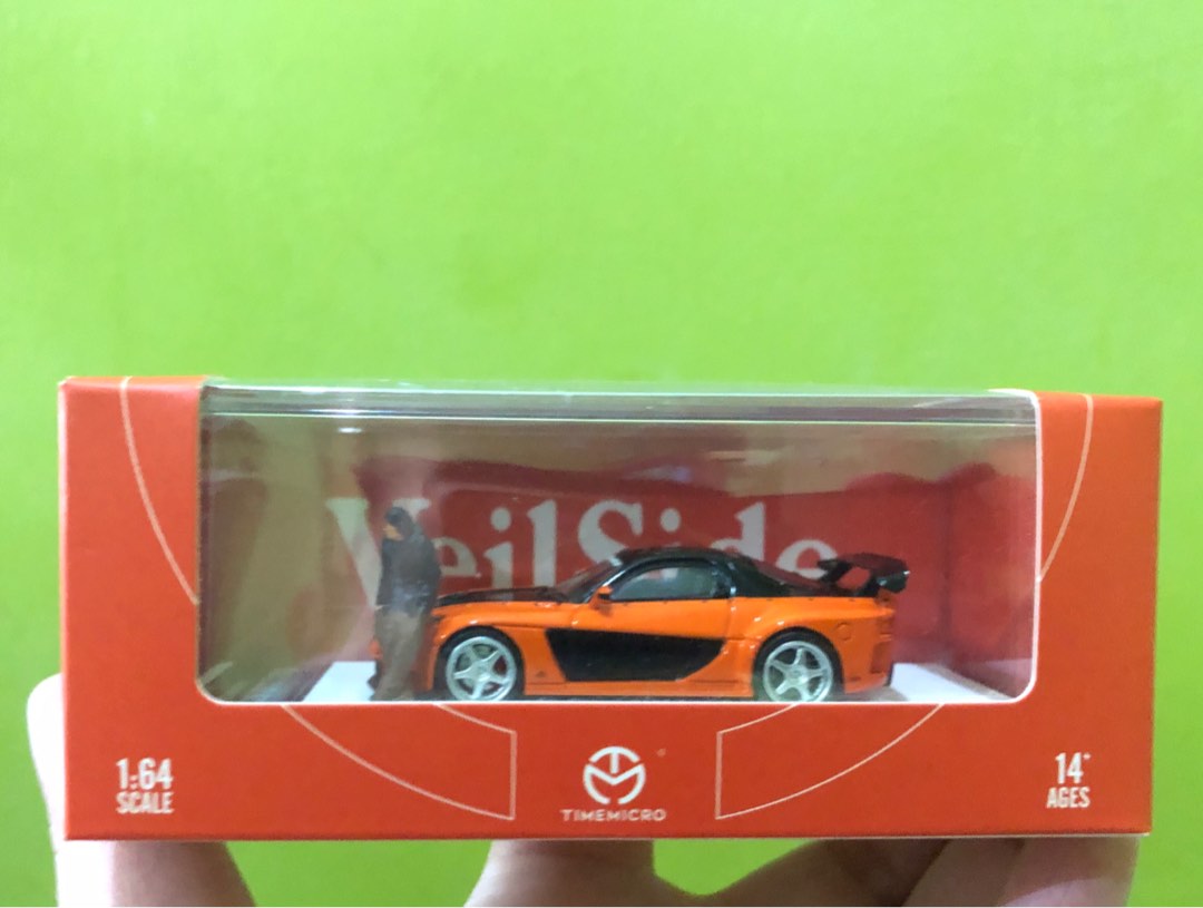 1/64 Time Micro Mazda Rx7 Veilside with mini figure (Han) diecast ...