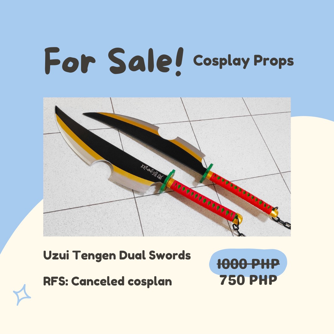 Uzui Tengen Nichirin Dual Sword Cosplay Props Demon Slayer Kimetsu no ...