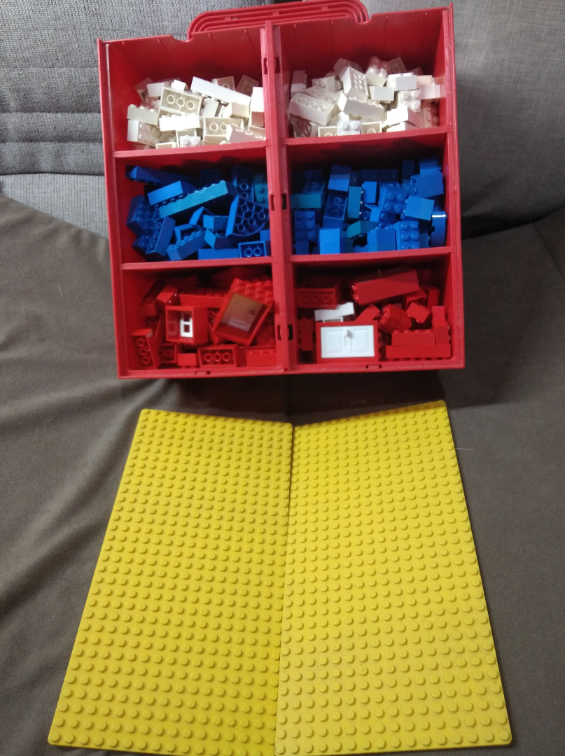 Vintage Rare 1989 Lego Carrying Case with Base Plates and Loose Lego ...