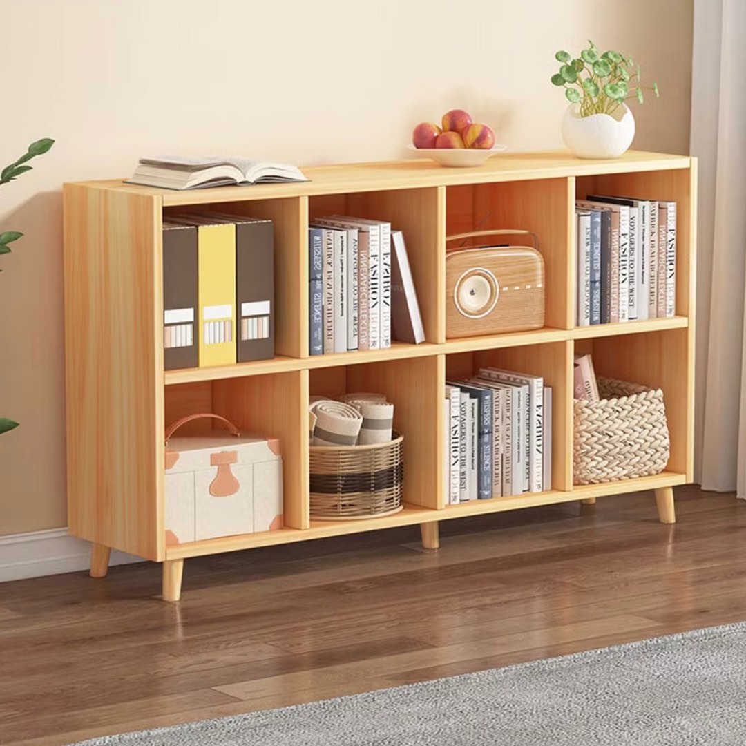 Wooden Bookshelf Storage Cabinet | Open Compartment Display Bookshelf ...