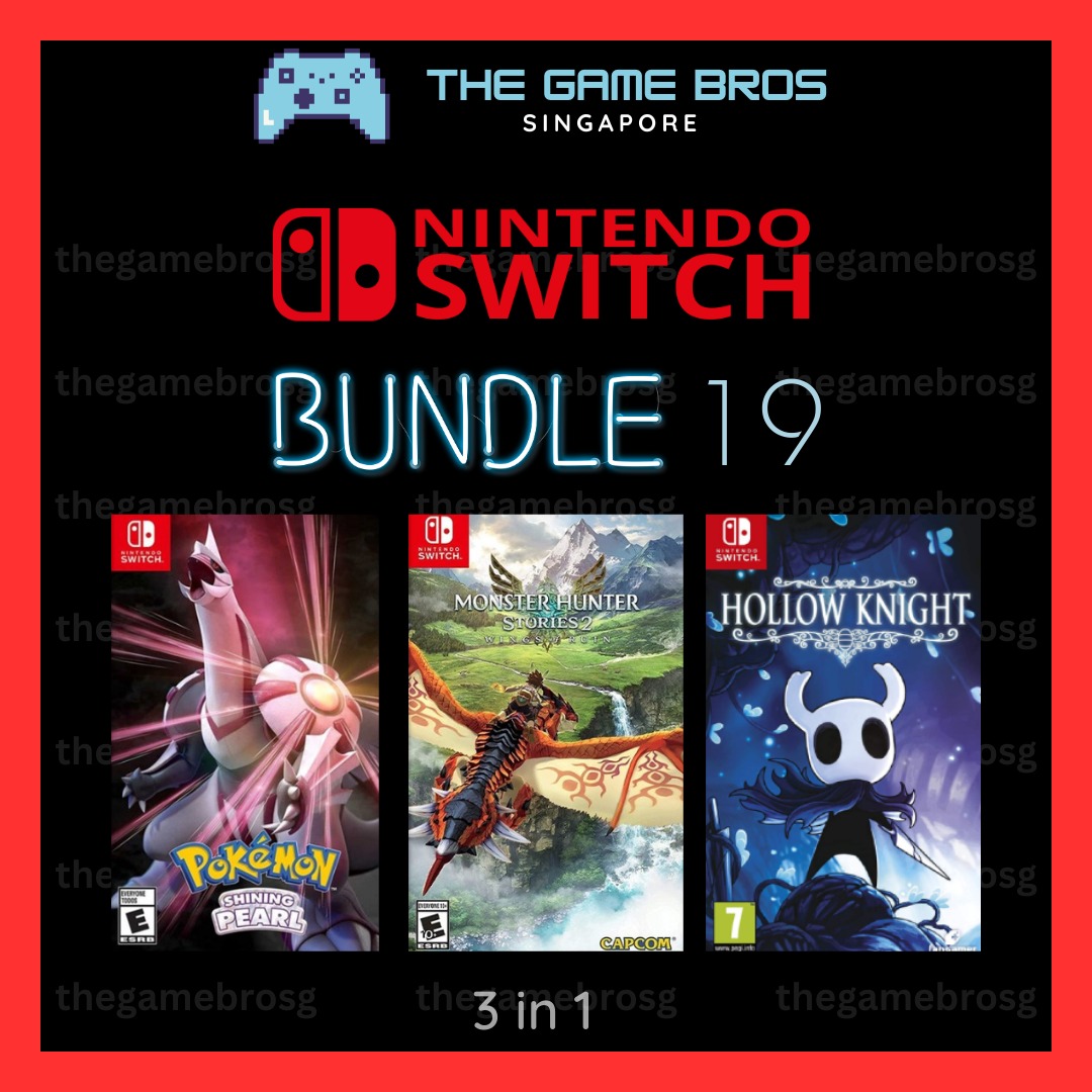 3in1: Pokemon Shining Pearl + Monster Hunter Rise Deluxe Edition + Hollow Knight (Nintendo ...