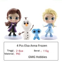 4Pcs Frozen Elsa Anna Action Figure Olaf Salamander Pajangan Cake, Toys ...