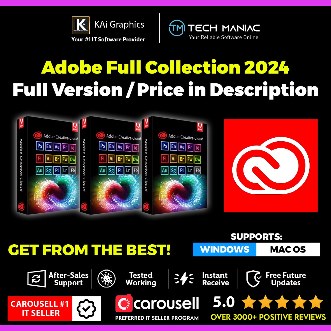 ⭐ Adobe 2024 Lifetime Full Suite Creative Cloud Apps - Acrobat Pro ...