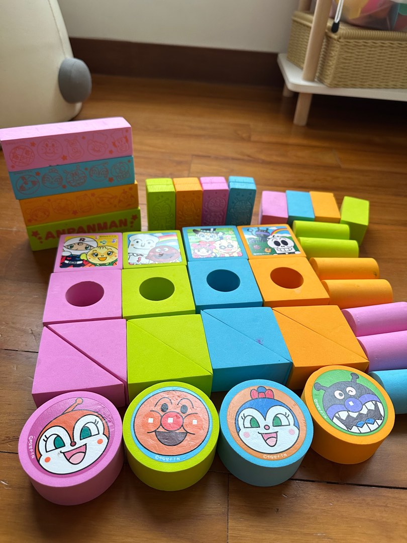 Anpanman Quiet, Lightweight, Soft and Safe Building Block, Babies ...