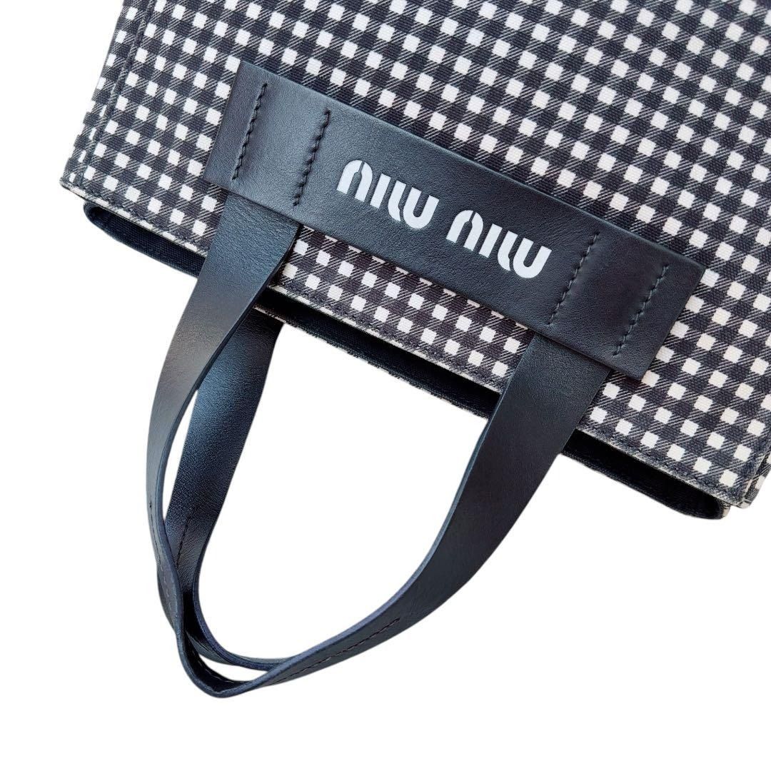 Authentic Miu Miu Canapa Gingham Check Bag Black, Luxury, Bags ...