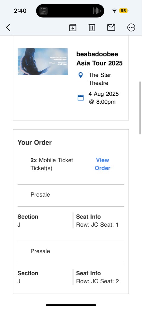 beabadoobee tickets!, Tickets & Vouchers, Event Tickets on Carousell