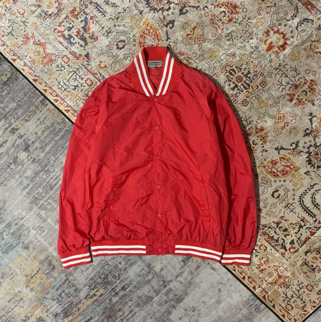 CDG Logo Nylon Varsity Jacket, Fesyen Pria, Pakaian , Atasan di Carousell