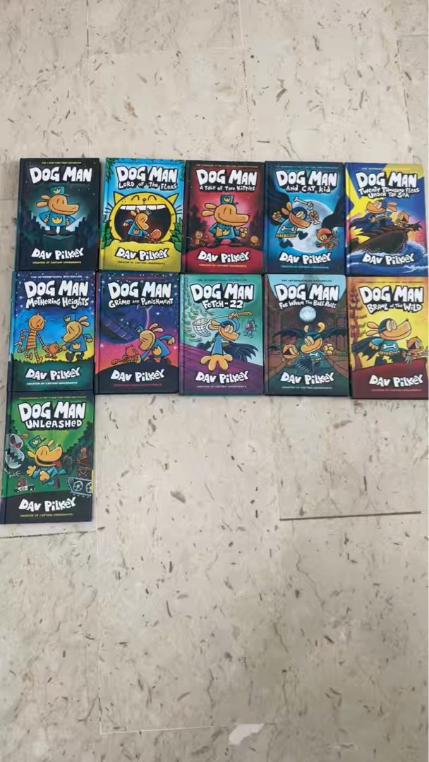Dog Man comic set books - 11 books children books, Hobbies & Toys ...