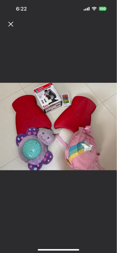 Free kids stuff ( floats, microscope, toy, bag, kitchen stuff line ...