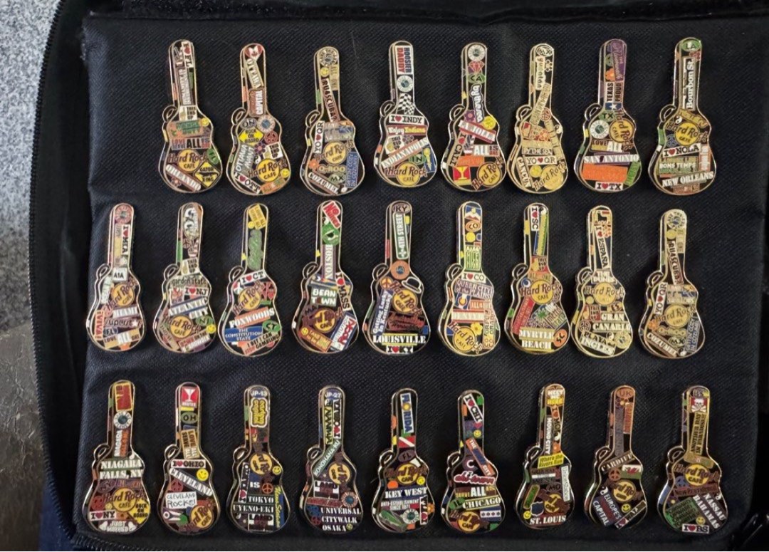 Hard rock Pins guitar case series set (38 pins), Hobbies & Toys ...