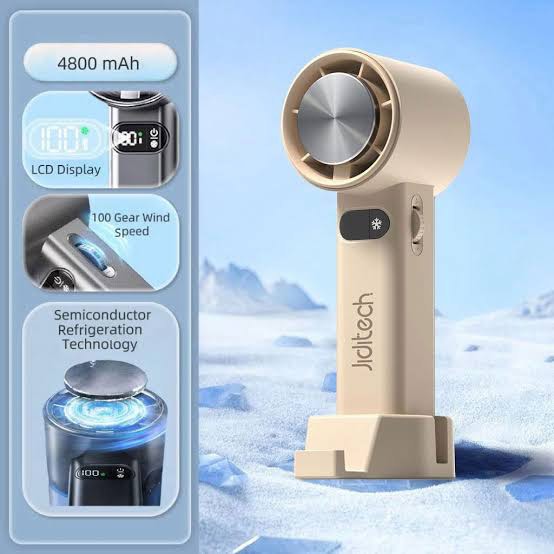 Jiditech High Speed Cooling Fan Handheld Creamy Cream 4800 mAh ...