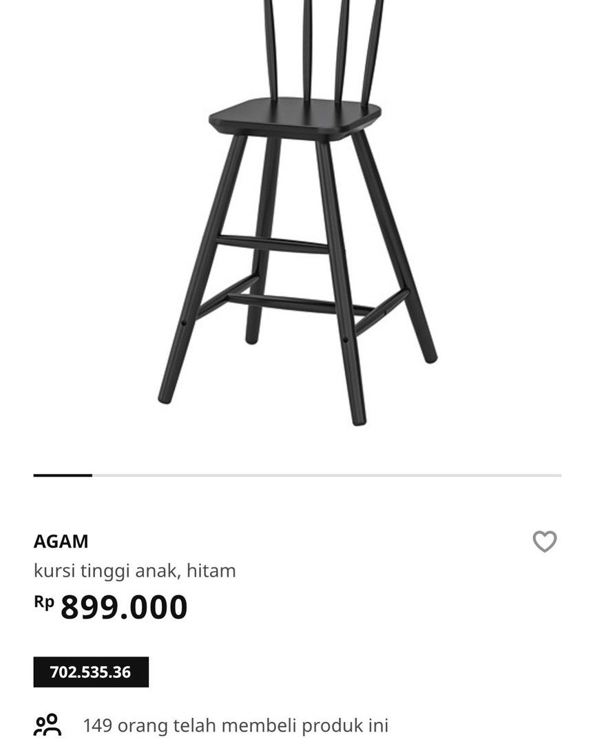 KURSI IKEA AGAM (FOR KIDS), Perabotan Rumah di Carousell