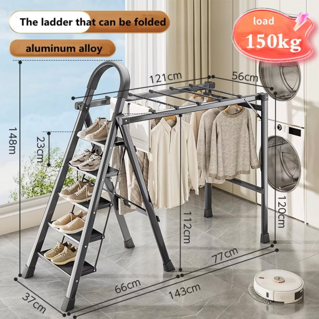 Ladder Style Clothes Drying Rack | Dual Purpose Shoe Hanger Rack ...
