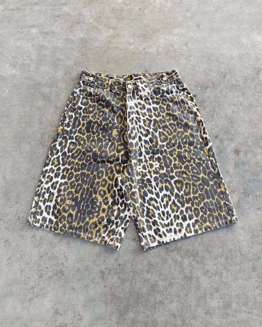 LEOPARD BAGGY JORTS, Men's Fashion, Bottoms, Shorts on Carousell