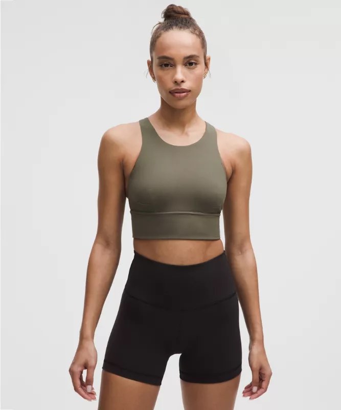 lululemon wundertrain LL bra in grey sage, Women's Fashion, Activewear ...