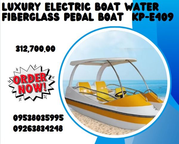 LUXURY ELECTRIC BOAT WATER FIBERGLASS PEDAL BOAT KP-E409, Everything Else, Others on Carousell