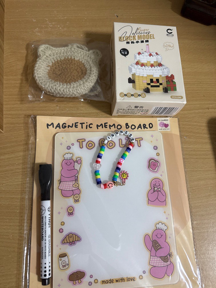 Magnetic whiteboard, Lego, crochet pouch and bracelet, Hobbies & Toys ...