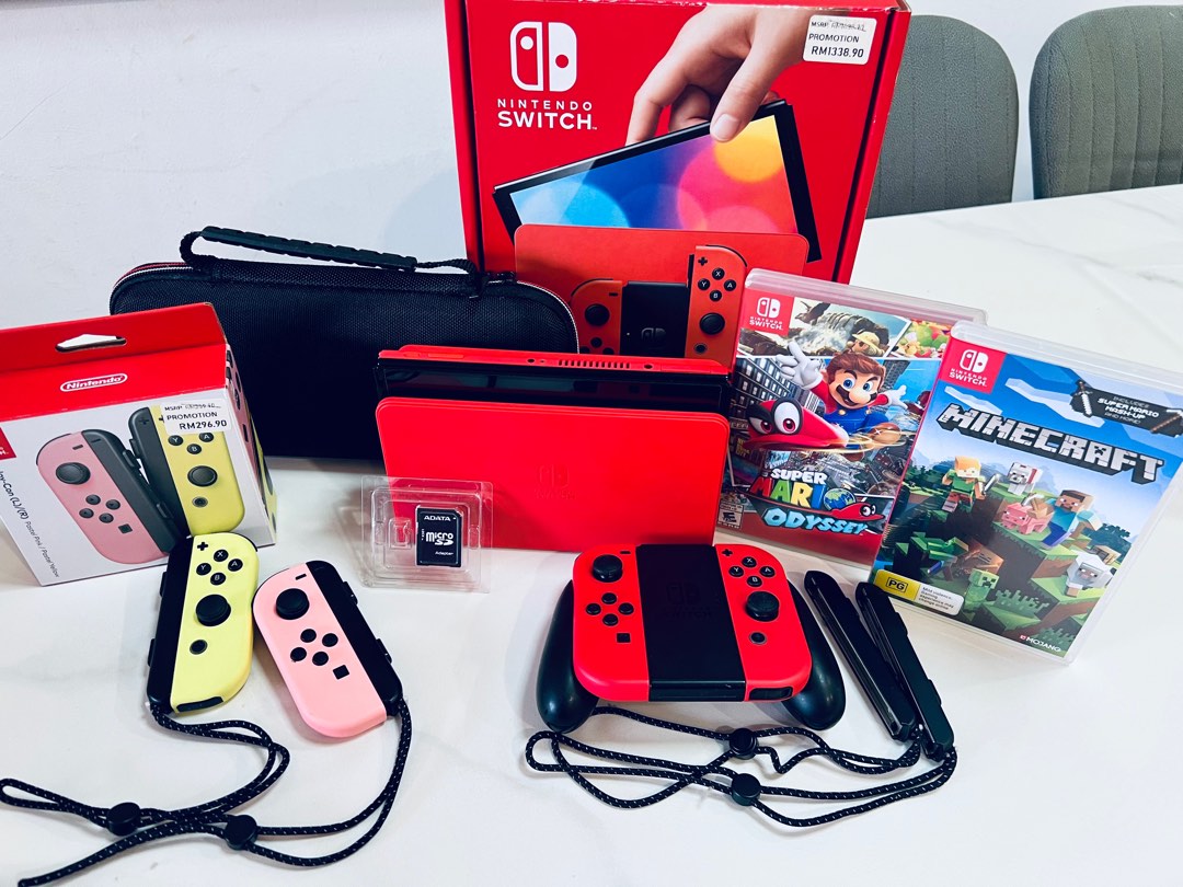 Nintendo Switch Mario Edition with OLED Mario Red Edition Console ...