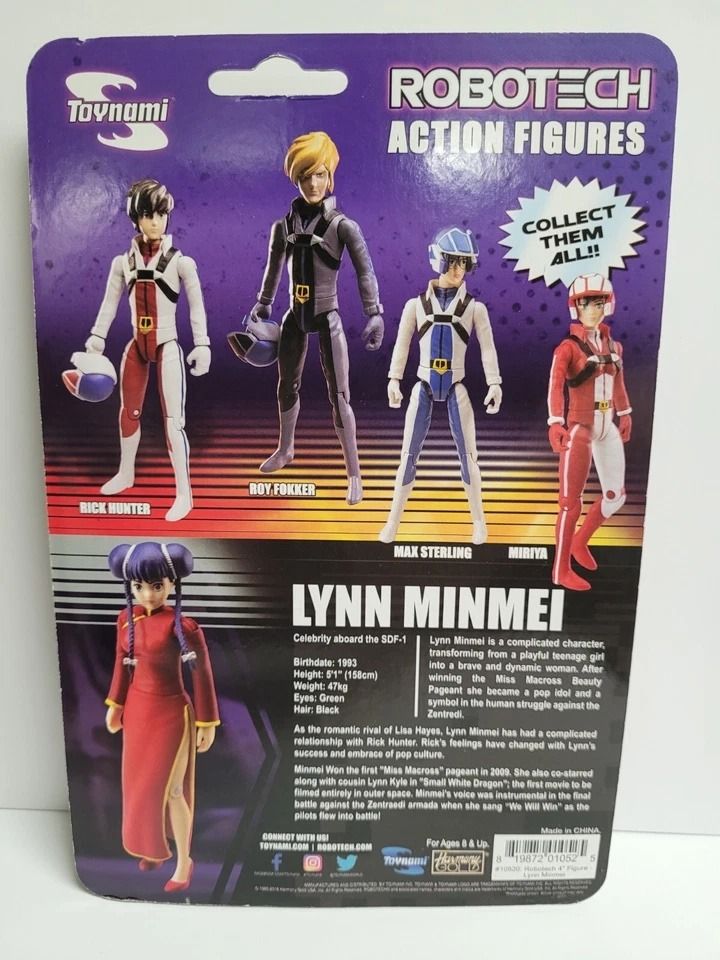 Robotech Lynn Minmei Action 4 inch figure Toynami 2018 NOC Sealed ...