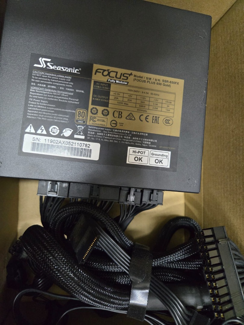 Seasonic Focus FX-650 80+ Gold Power Supply, Computers & Tech, Parts ...