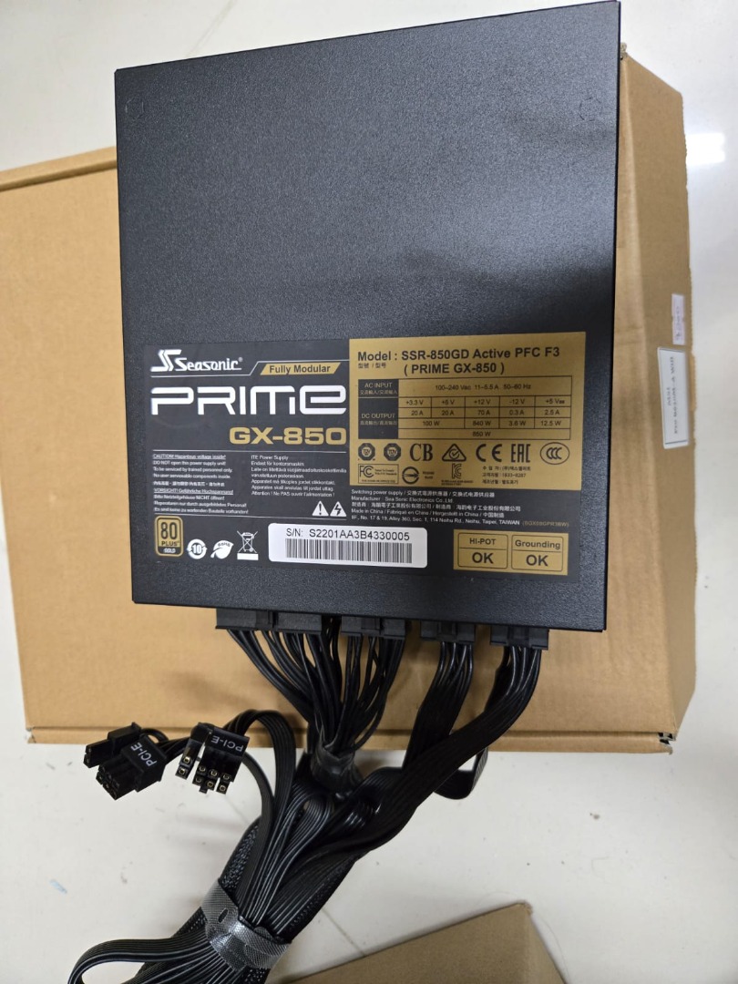 Seasonic Prime GX-850 80+ Plus Gold Power Supply, Computers & Tech, Parts & Accessories ...