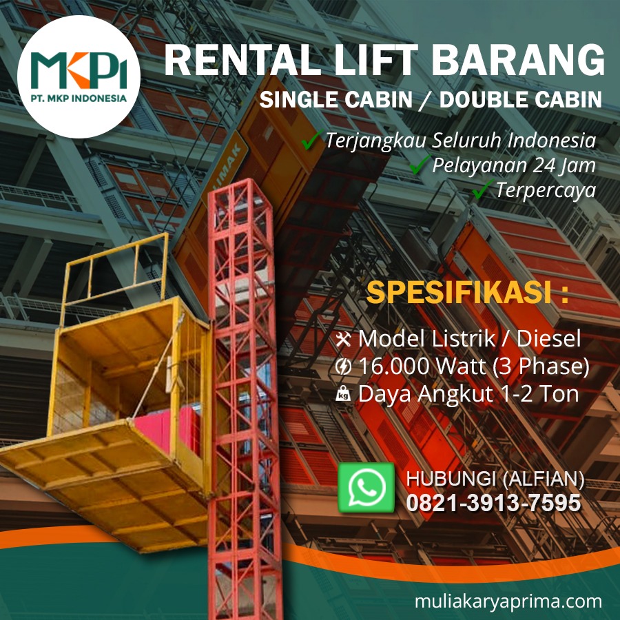 Sewa Lift Proyek, Lift Barang Bangunan KOTA PALEMBANG, Lift Barang Chain Hoist | 0851-6279-3322 ...
