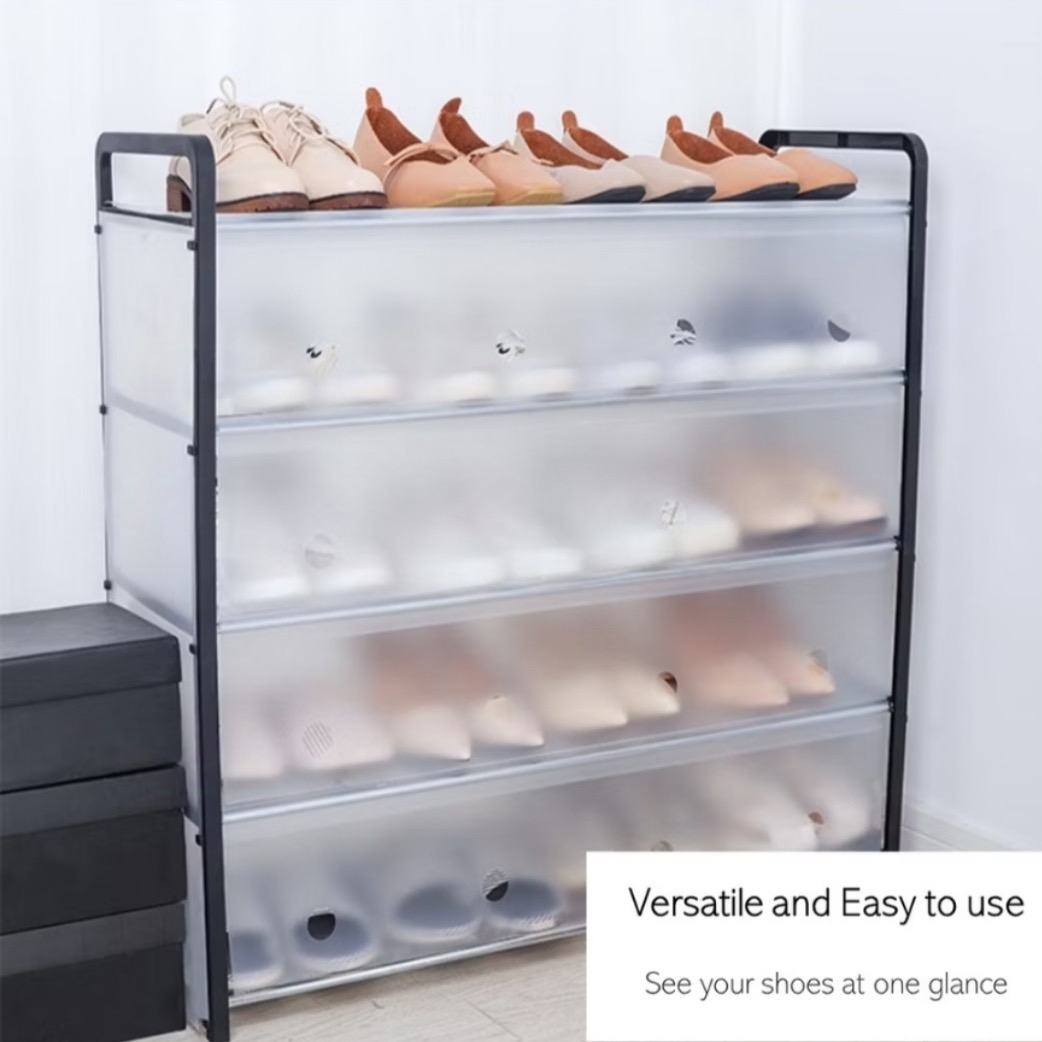 Shoe Storage Rack | Covered Shoe Shelf | Transparent Shoe Stand ...