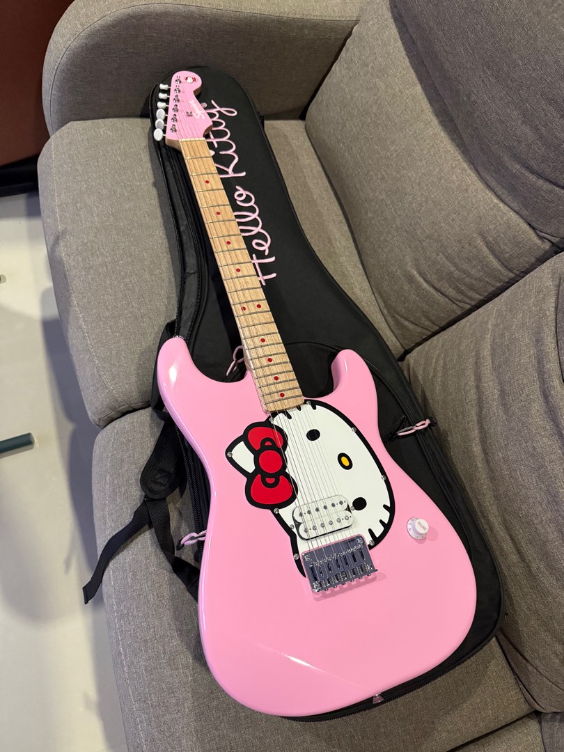 Squier Hello Kitty Stratocaster, Hobbies & Toys, Musical Instruments on ...