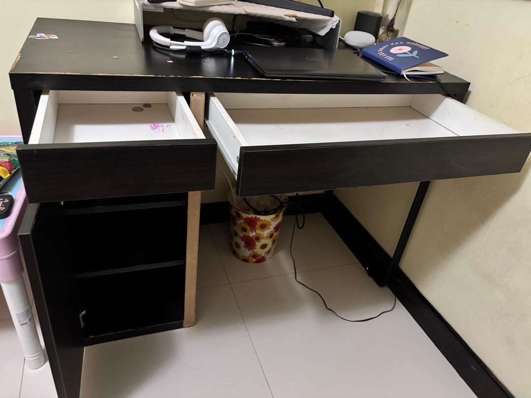 Bed frame with mattress, Wardrobe & Study table, Furniture & Home ...