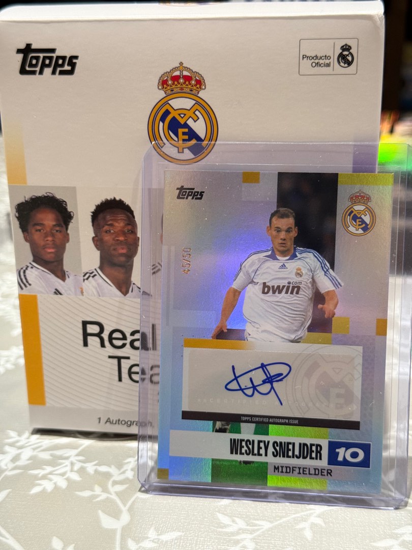 Topps Real Madrid Team Set 2025 Wesley Sneijder Autograph /50, 興趣及遊戲 ...