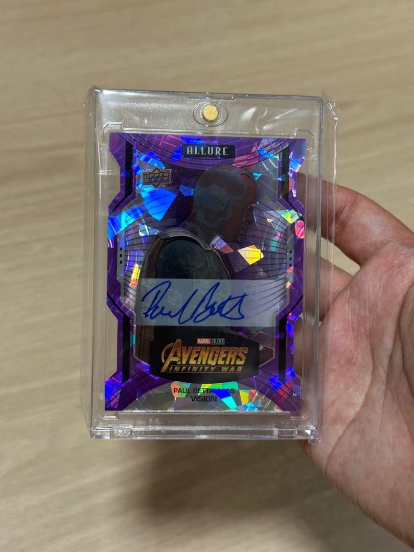 Upper deck Marvel Allure Paul Bettany as vision purple rainbow auto /10 ...