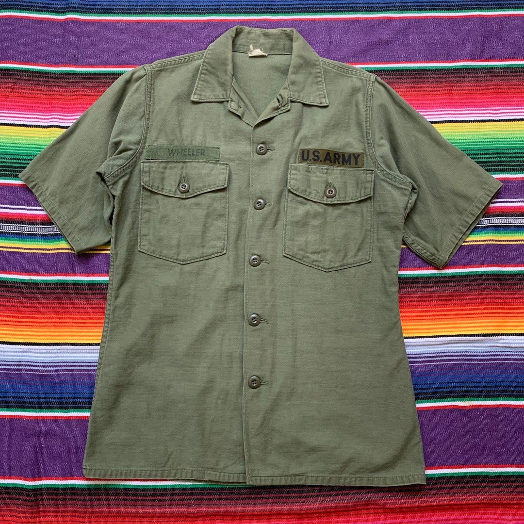 Vintage 60s US ARMY OG-107 Shirt type 3 short sleeve military army usmc ...