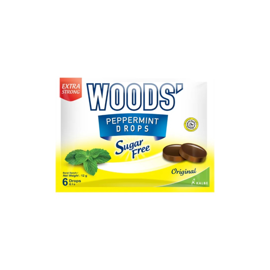 Woods' Peppermint Drops Sugar Free (Original) 12g 6's, Health ...