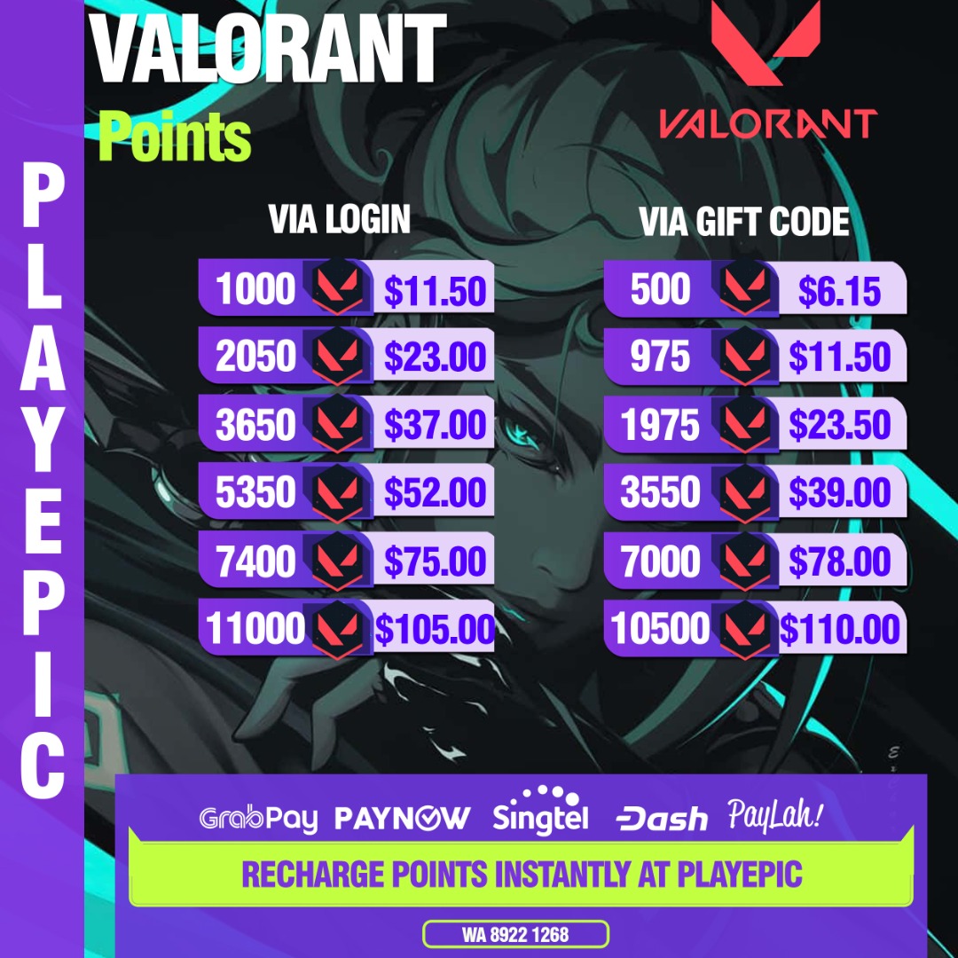 [11000 $105 INSTANT TOPUP] CHEAPEST Valorant Points Top UP | VP Top UP ...