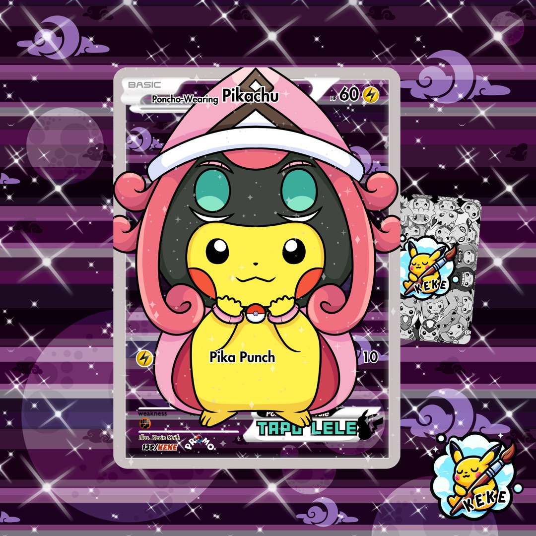 135/KEKE - Tapu Lele Poncho Wearing, Hobbies & Toys, Toys & Games on Carousell