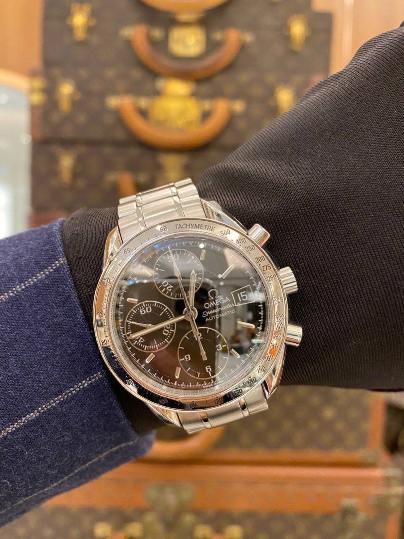 2009 OMEGA SPEEDMASTER DATE REF 35135000 CHRONOGRAPH BLACK DIAL 39MM ...