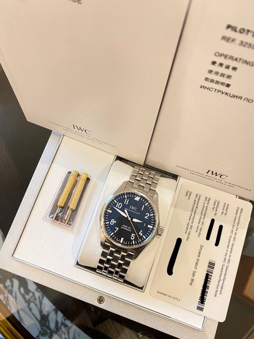 2017 IWC PILOT MARK XVI REF IW325504 BLACK DIAL 39MM AUTOMATIC WATCH ...