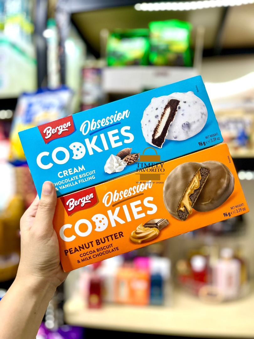 2pcs Bergen Obsession Cookies Cream & Peanut Butter 96g, Food & Drinks ...