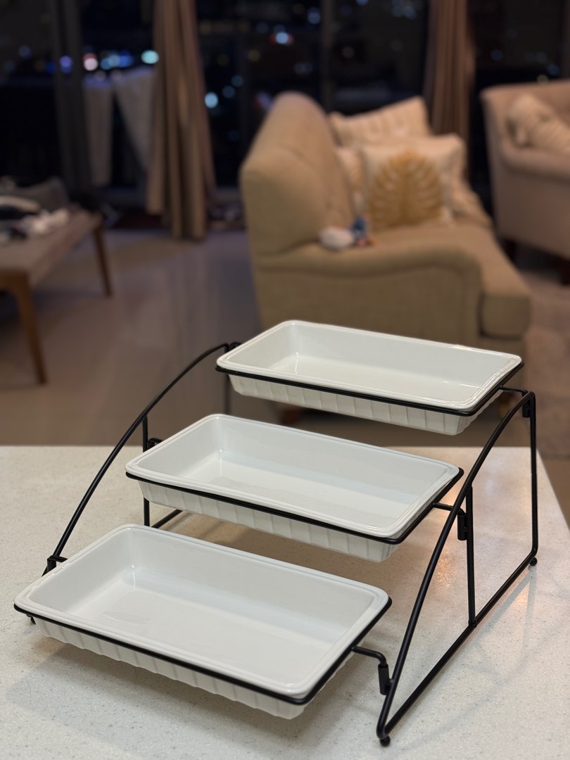 3 Tier Serving Tray/ Bekas Hidang Raya, TV & Home Appliances, Kitchen ...
