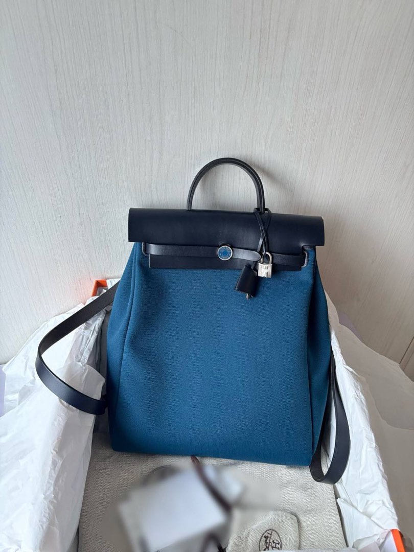 💯 Authentic Hermès Herbag Backpack. Stamp Z . Full set receipt, Luxury ...