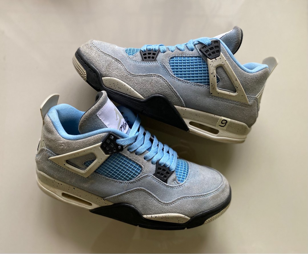 Air Jordan 4 Retro UNC, Men's Fashion, Footwear, Sneakers on Carousell