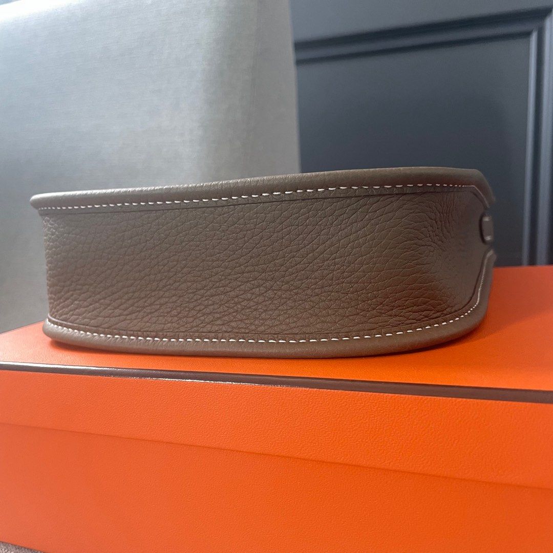 Authentic Hermes Mini Evelyne Etoupe GHW 16 TPM Taurillon Clemence ...
