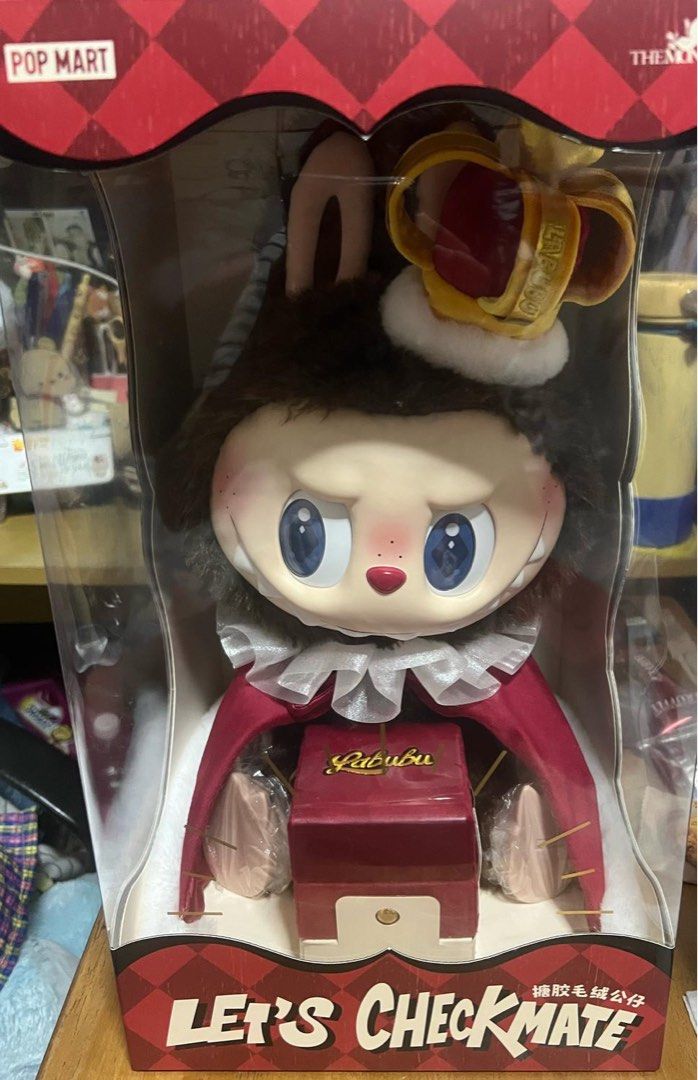 Authentic POPMART Labubu Checkmate King Plush Doll 38cm, Hobbies & Toys ...