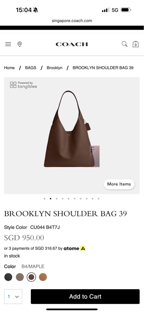 Coach Brooklyn Shoulder Bag 39, Luxury, Bags & Wallets on Carousell