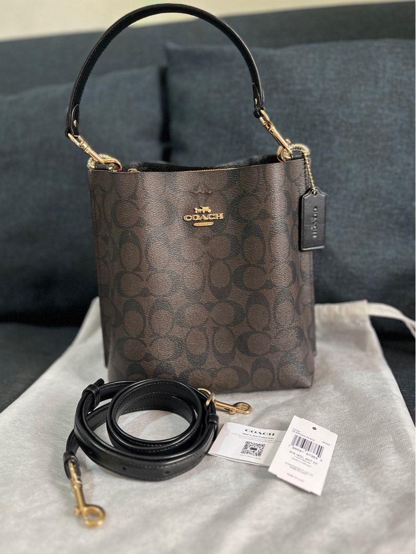 Coach Mollie bucket sign mahogany, Barang Mewah, Tas & Dompet di Carousell