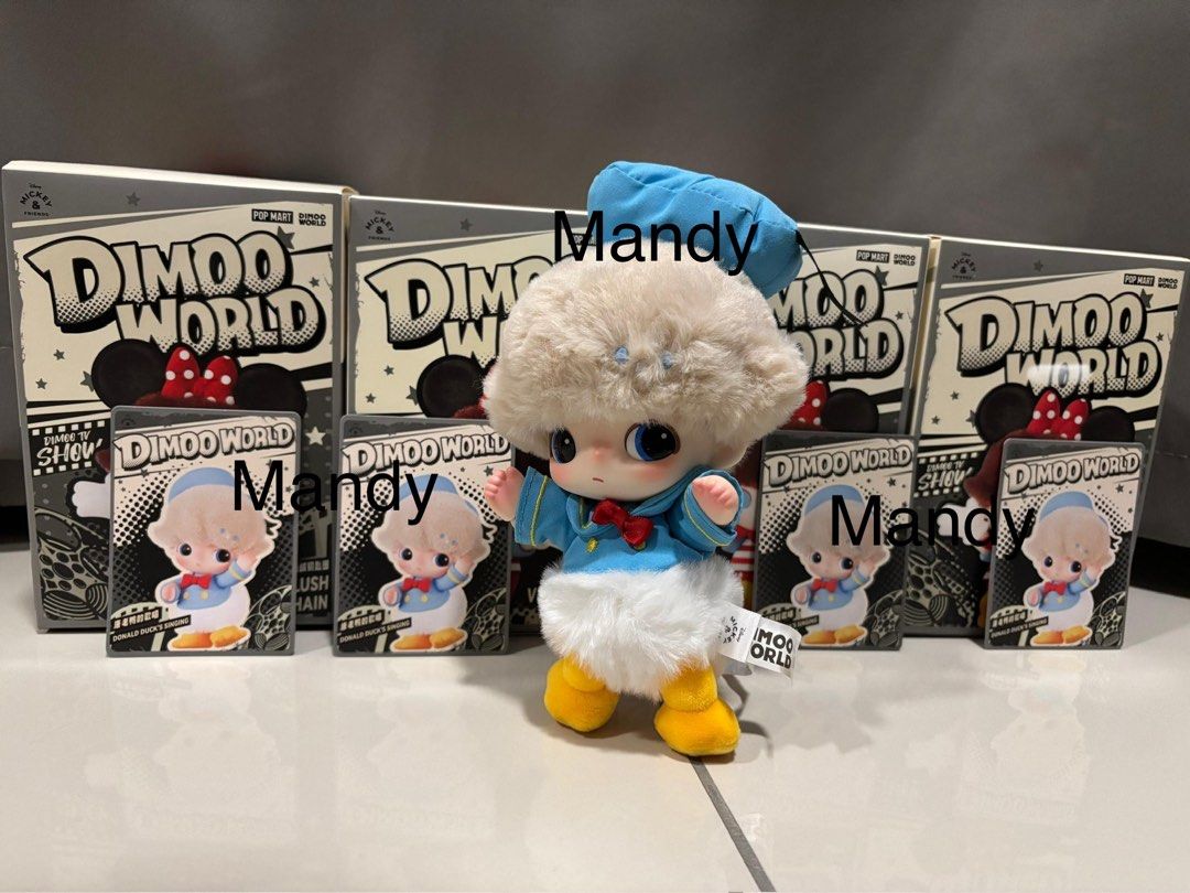 Dimoo Disney Popmart Donald Duck goofy soft toy keychain dimoo world TV ...