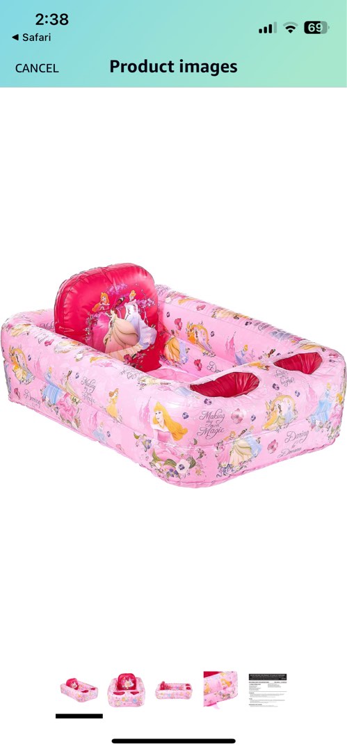 Disney Princess Inflatable Safety Bathtub, Babies & Kids, Bathing ...